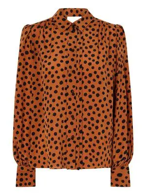 VALENTINO Polka-Dot Silk Crepe De Chine Shirt