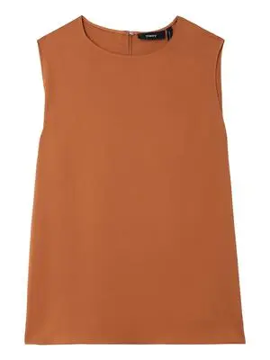 Theory Silk-Satin Top Tan