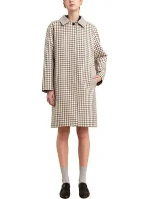 Tess Lorenz Cotton Car Coat - Check