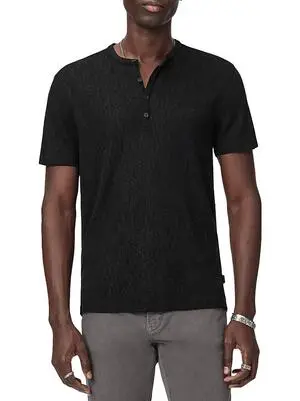 John Varvatos Egon Textured Henley T-shirt - Black