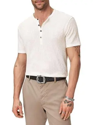 John Varvatos Egon Textured Henley T-shirt - White