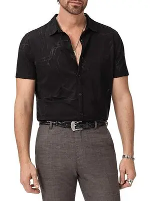 John Varvatos Elio Tangled Burnout Shirt - Black
