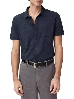 John Varvatos Elio Tangled Burnout Shirt - Navy