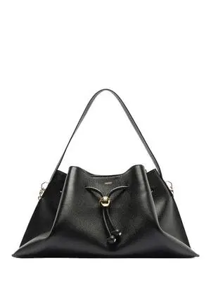 AREZZO Medium Alba Leather Shoulder Bag - Black