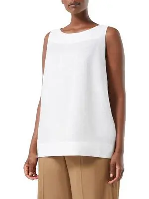 Marina Rinaldi Agitare Linen Tunic Top - Optical White