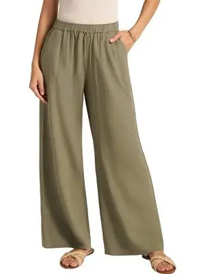 MATTY M. Seraphine Wide Leg Linen Blend Pants