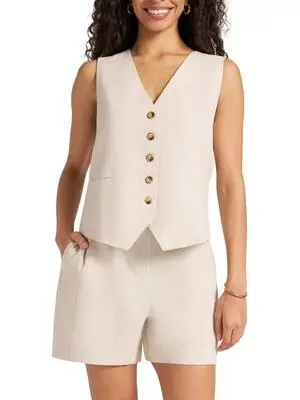 Matty M. Matty M. Davenport Linen Blend Vest Sand