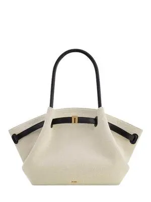 Jw Pei Medium Hana Faux Leather Tote - Black/canvas