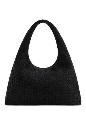 Jw Pei Laura Woven Faux Suede Shoulder Bag - Black