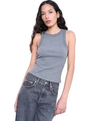 Topshop Ribbed Tank - Grey