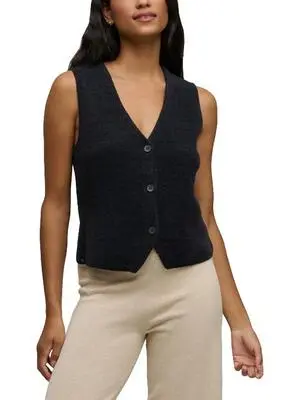 Barefoot Dreams CozyChic Ultra Lite® Button Front Vest Black