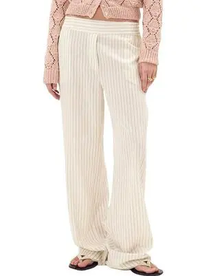 Deluc Striped Wide-leg Pants - Ecru