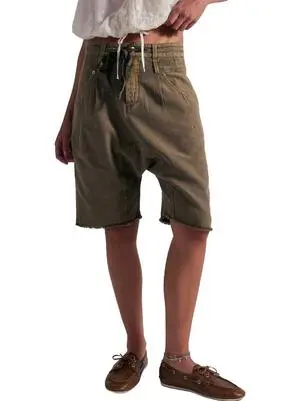 Free People Tie-waist Cotton Shorts - Dusted Cocoa