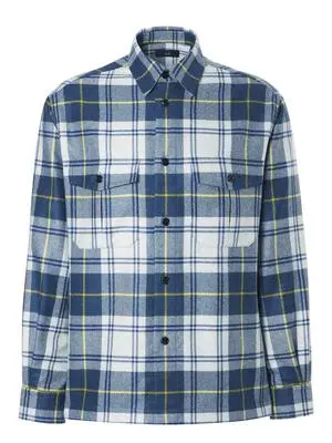 Dunhill Plaid Cashmere Overshirt - Blue