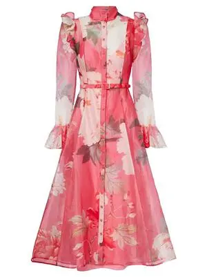LEO LIN Katrina Floral Midi Dress - Pink