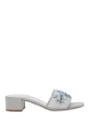 RENE CAOVILLA 40mm Floral-Appliqué Sandals