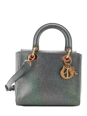 Dior Lady Dior Medium Crossbody Bag Metallic Leather Multicolour