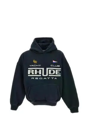 Rhude Regatta Club Logo-print Hoodie - Black
