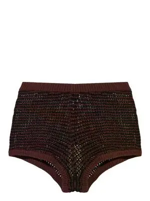 Bond Eye Ribbed Knit Shorts - Brown