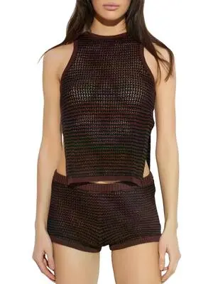 Bond Eye Asher Open-Knit Top Brown