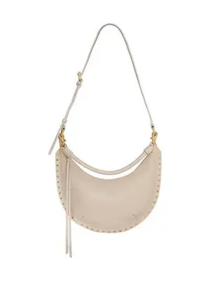 Rebecca Minkoff Darren Small Crescent Leather Crossbody Bag Stone