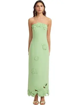 LEO LIN Leo Lin Rayna Appliqué Bustier Maxi Dress Juniper Green