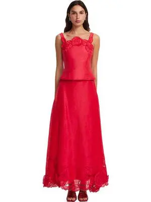 LEO LIN Isadora Appliqué Top - Scarlet