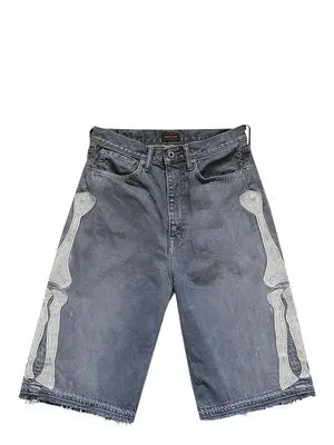 Kapital Bone 5 Pocket Denim Shorts - Black