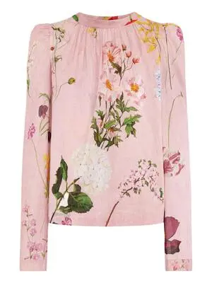 Oscar De La Renta Mixed Botanical Print Blouse - Multi