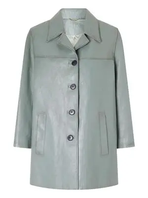 Chloé Paneled Leather Jacket - Blue