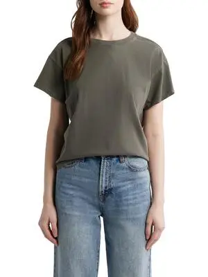 Rag & Bone Kelly Washed Boxy Cotton T-shirt - Slate