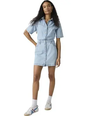 LEVI'S Logan Western Denim Mini Dress - Blasted Stone Dress