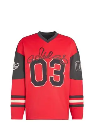 Adidas Originals Hockey Long Sleeve Jersey - Pure Ruby