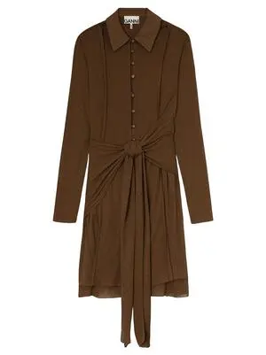 GANNI Shirt Mini Dress - Brown