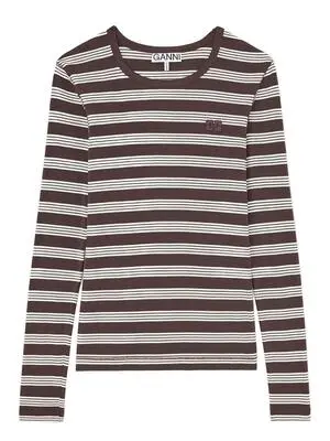 GANNI Long-Sleeve Top Brown