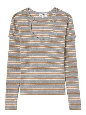 GANNI Long-sleeve Top - Grey