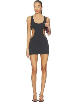SKIMS Cotton Jersey Cut-out Mini Dress - Soot