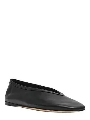 Pink Leni Square-toe Ballet Flat - Black