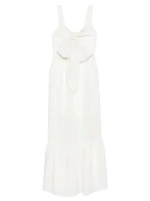 Liu Jo Bow-detail Ruffle Maxi Dress - White