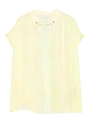 Liu Jo Chain-detail V-neck Top - Yellow