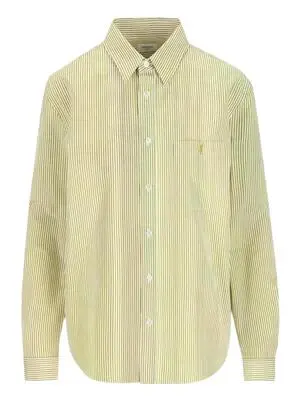 Saint Laurent Striped Shirt Neutrals