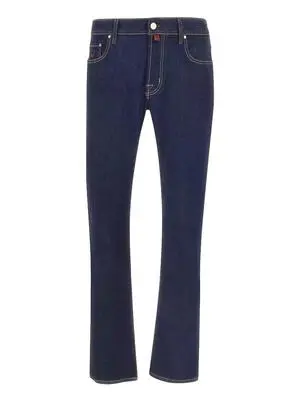 Jacob Cohen Bard Contrast-Stitching Jeans Blue