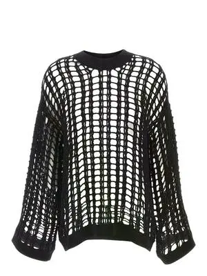 A. ROEGE HOVE Open-knit Crew-neck Jumper - Black
