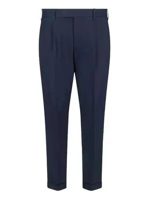 PT TORINO Pleated Cuffed Trousers Blue