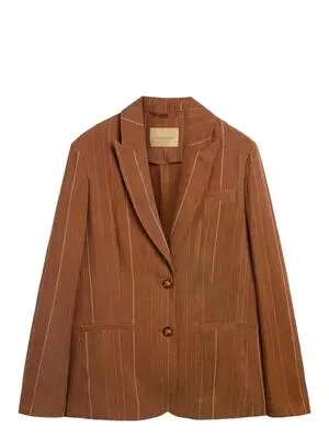 Momoni Pinstripe Two-button Blazer - Brown