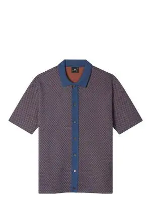 Paul Smith Geometric-print Polo Shirt - Blue