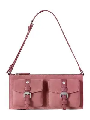 Mulberry Roxanne Buckled Suede Shoulder Bag Pink