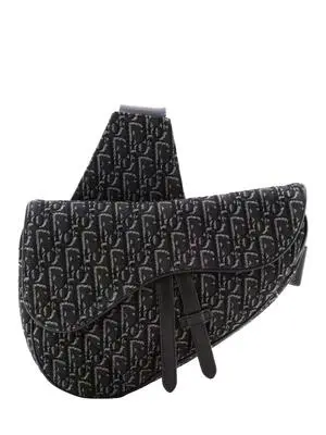 Dior Saddle Oblique Canvas Crossbody Bag - Black