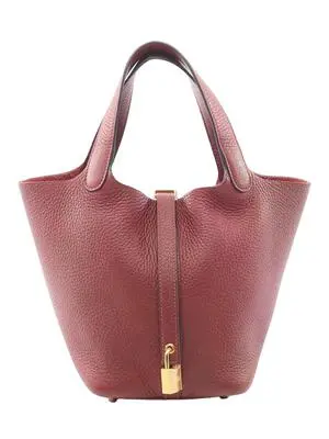 Hermès Clemence Picotin Lock 18 Handbag - Red