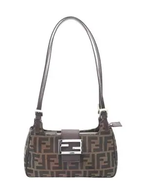 Fendi 2000-2010 Zucca Canvas Shoulder Bag Brown